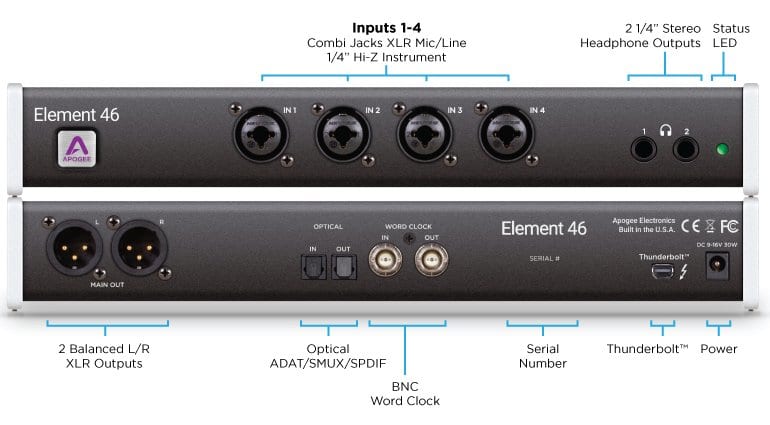 Apogee Element Series Thunderbolt Interfaces - gearnews.com