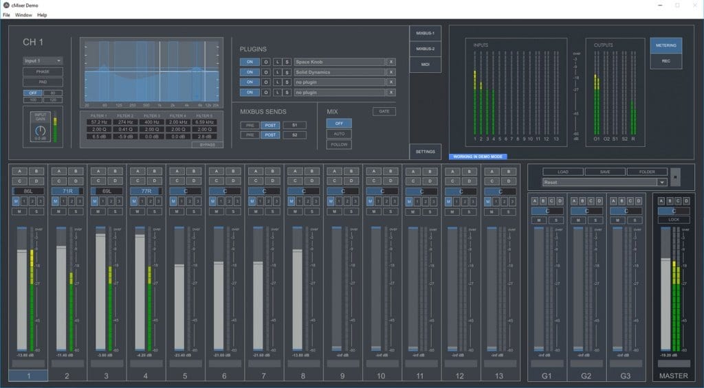 CMixer digital mixer for live, DAW free mixing through your computer ...