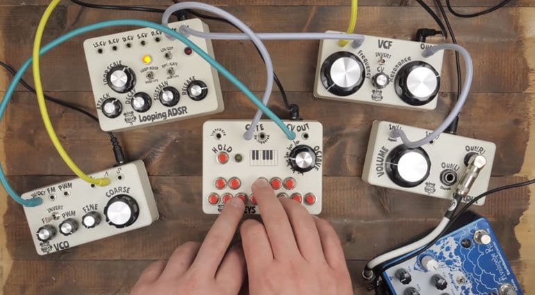 Tabletop modular synth modules in guitar pedal style from Hungry Robot ...