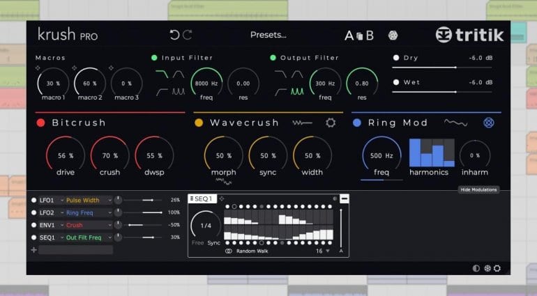 Tritik Krush Pro: A bitcrusher plug-in with lots of modulation ...