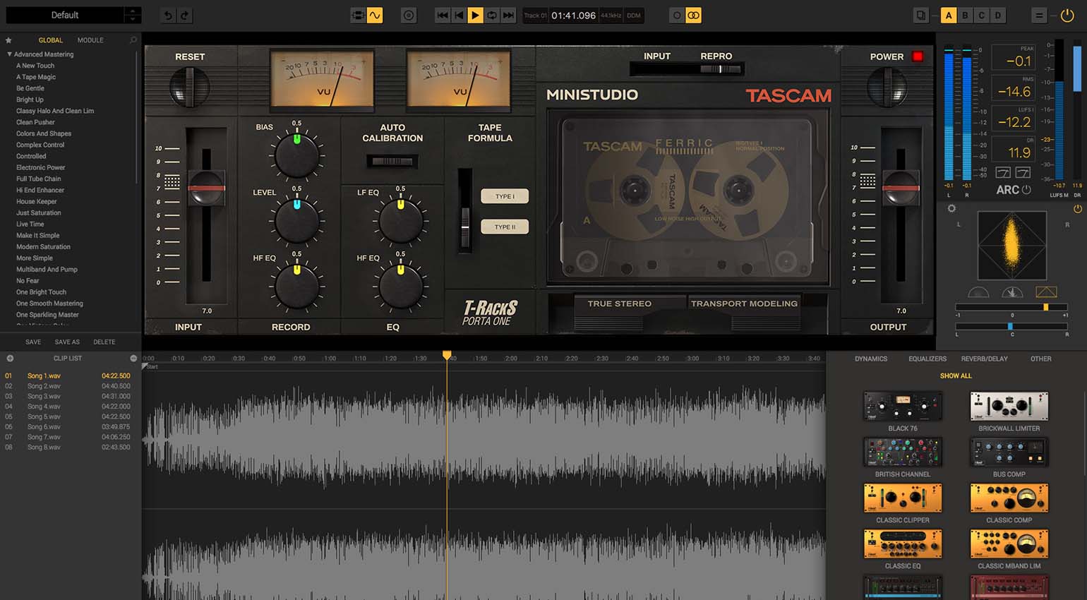 IK Multimedia T-RackS Tascam Tape Collection emulates 4 classic tape ...