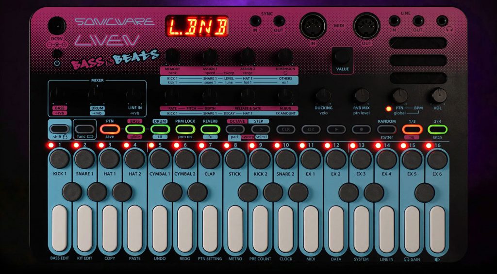 LIVEN Bass&Beats: Wavetable groovebox from Sonicware - gearnews.com
