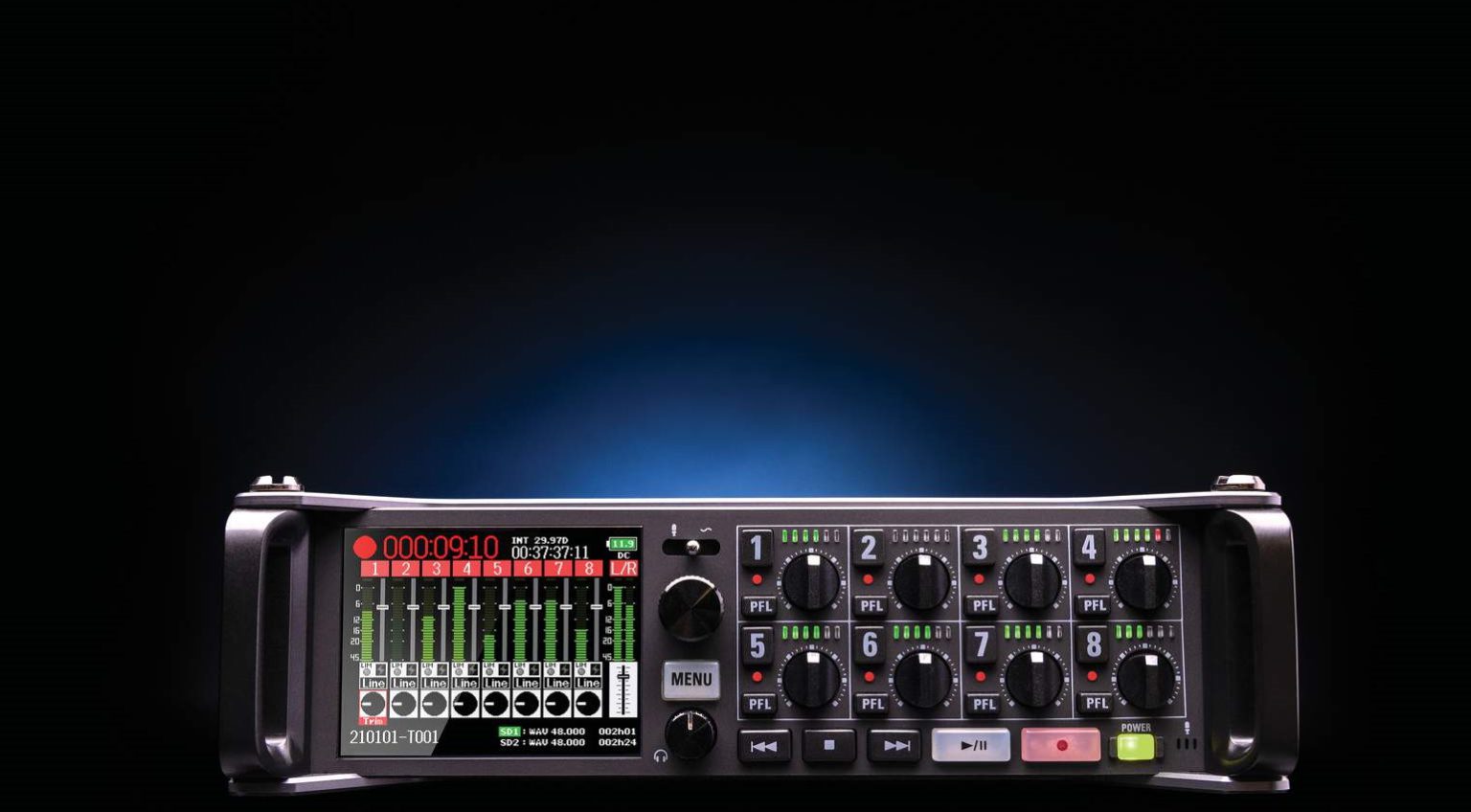 ZOOM F8n Pro: 32-bit 8-channel field recorder with dual AD converters ...