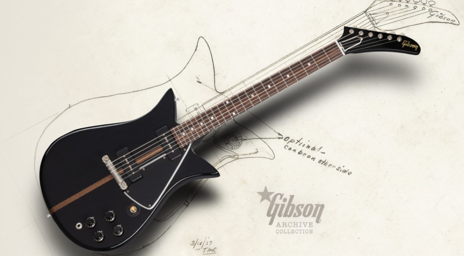 Gibson Theodore: A guitar inspired by a 1957 Ted McCarty sketch ...
