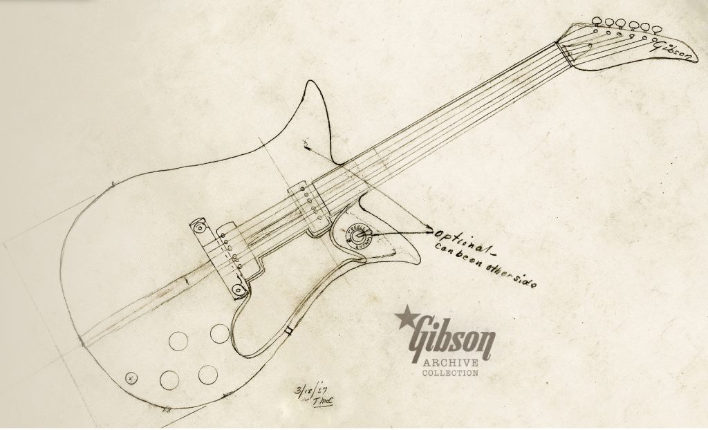 Gibson Theodore: A guitar inspired by a 1957 Ted McCarty sketch ...